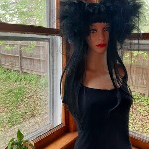 Hair | Black Gothic Bat Nest Wig With Bangs Mixed With Human Hair ...